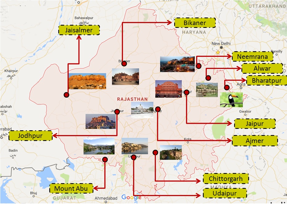 Udaipur Tourist Attractions Map - Tourist Destination in the world